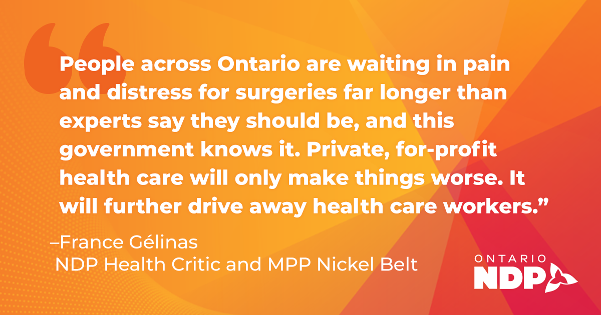 Ontario falling farther behind on surgery backlog due to Ford driving ...