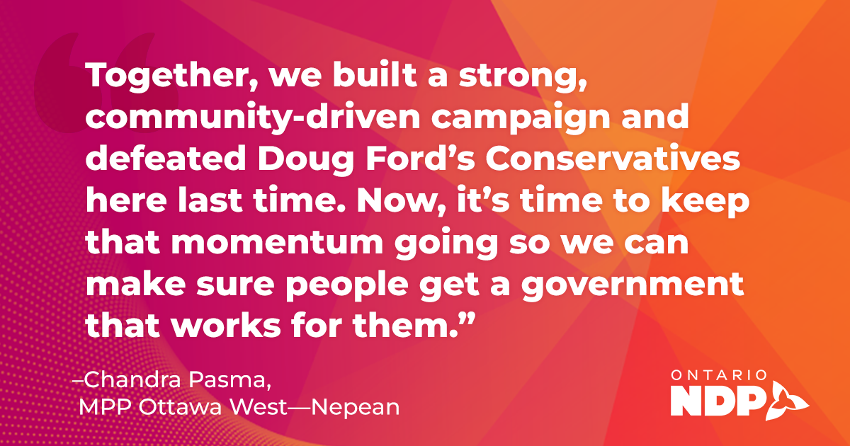Chandra Pasma chosen as the Ontario NDP candidate in Ottawa West ...