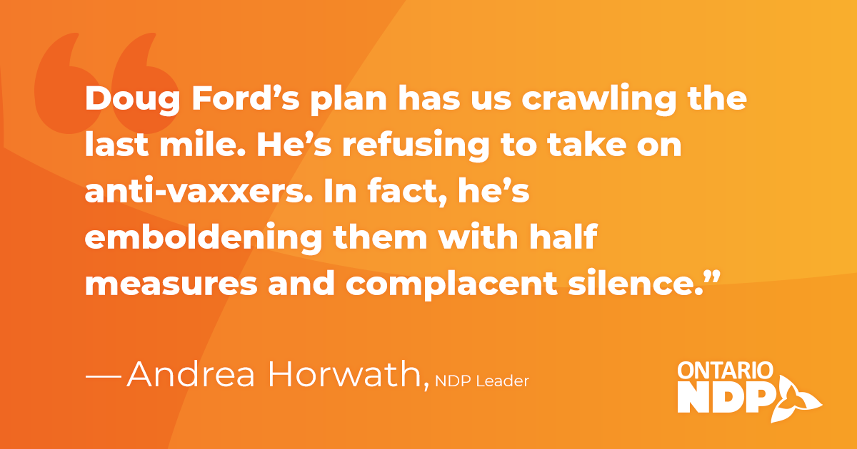 Horwath calls for new last-mile strategy « Ontario NDP