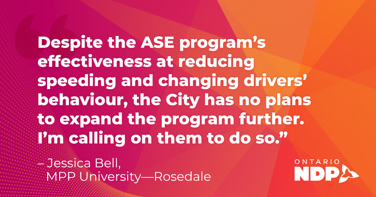 Toronto MPP urges City to expand speed camera program « Ontario NDP