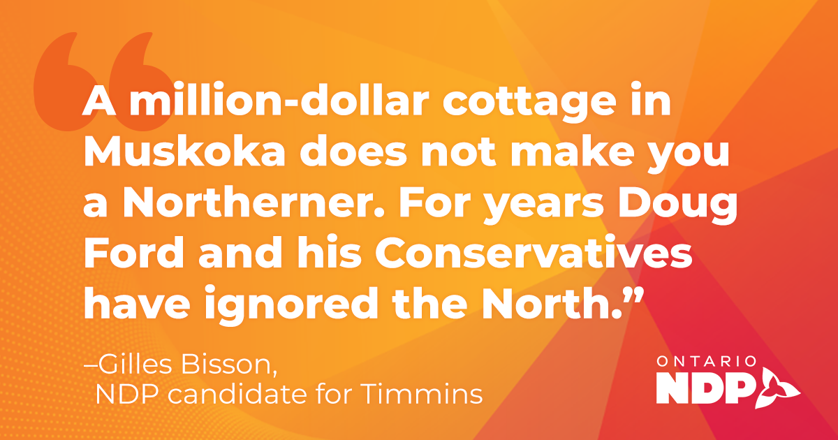 No Doug, A Cottage in Muskoka does not make you a Northerner « Ontario NDP