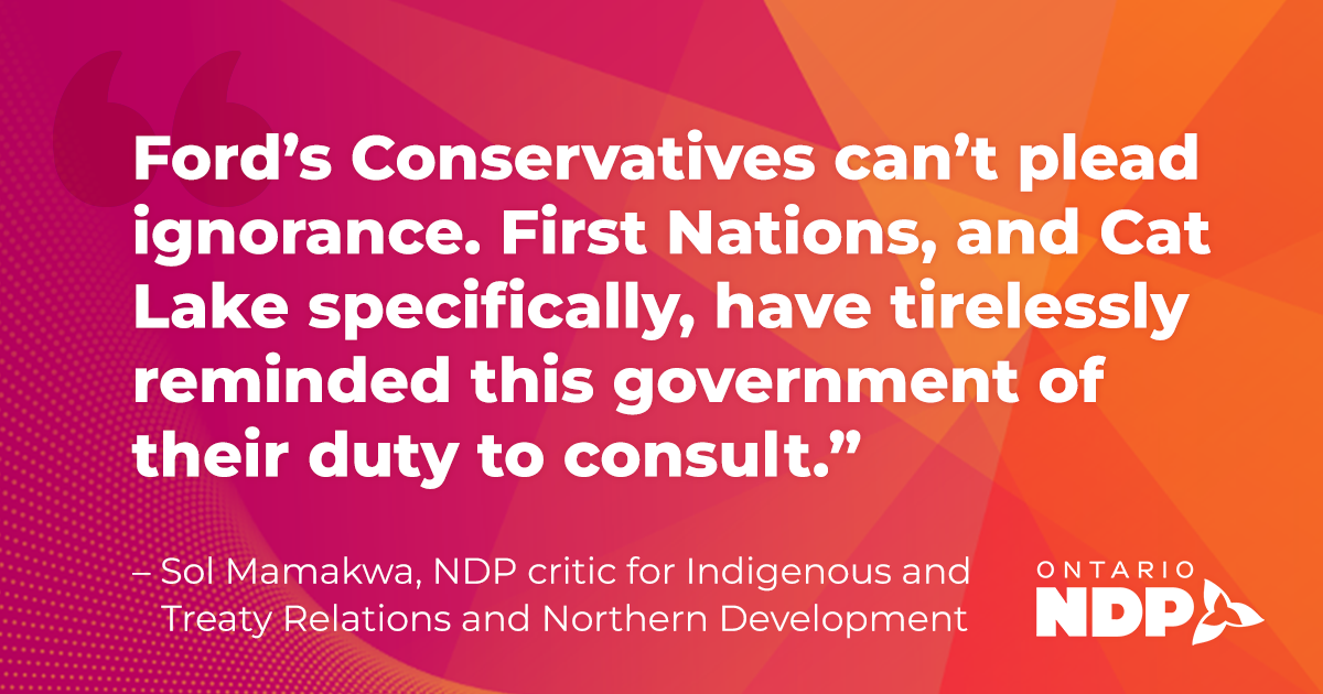 "Enough is enough": Mamakwa denounces Ford Conservatives for ignoring ...