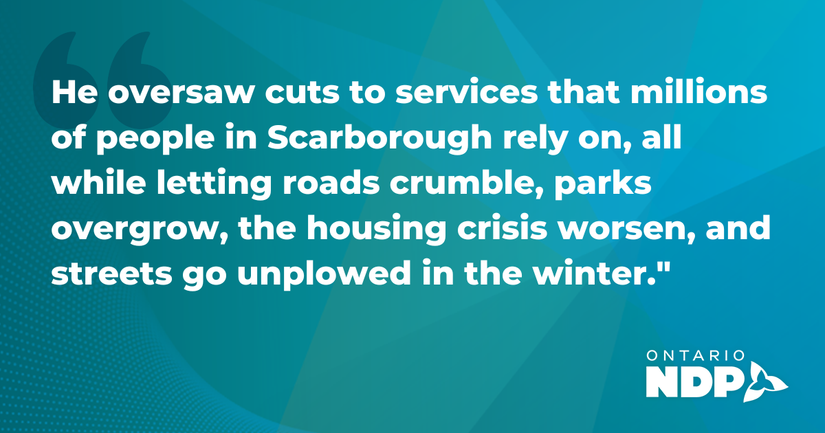 Scarborough deserves better than Crawford’s Cuts « Ontario NDP
