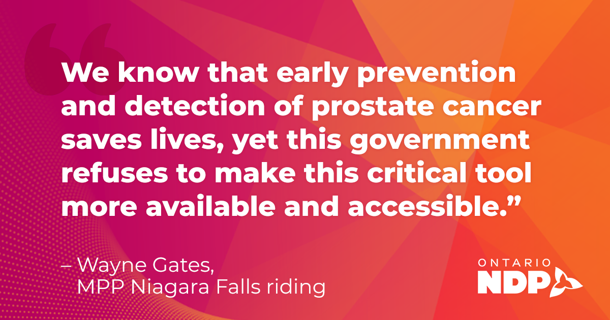 MPP Gates: This Movember it’s time to fully cover prostate cancer PSA ...