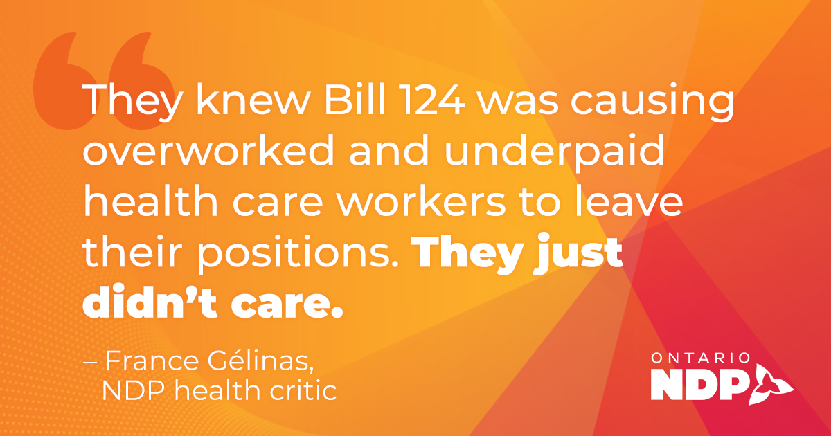 NDP: Ford can reverse the devastating impacts of Bill 124 by ...