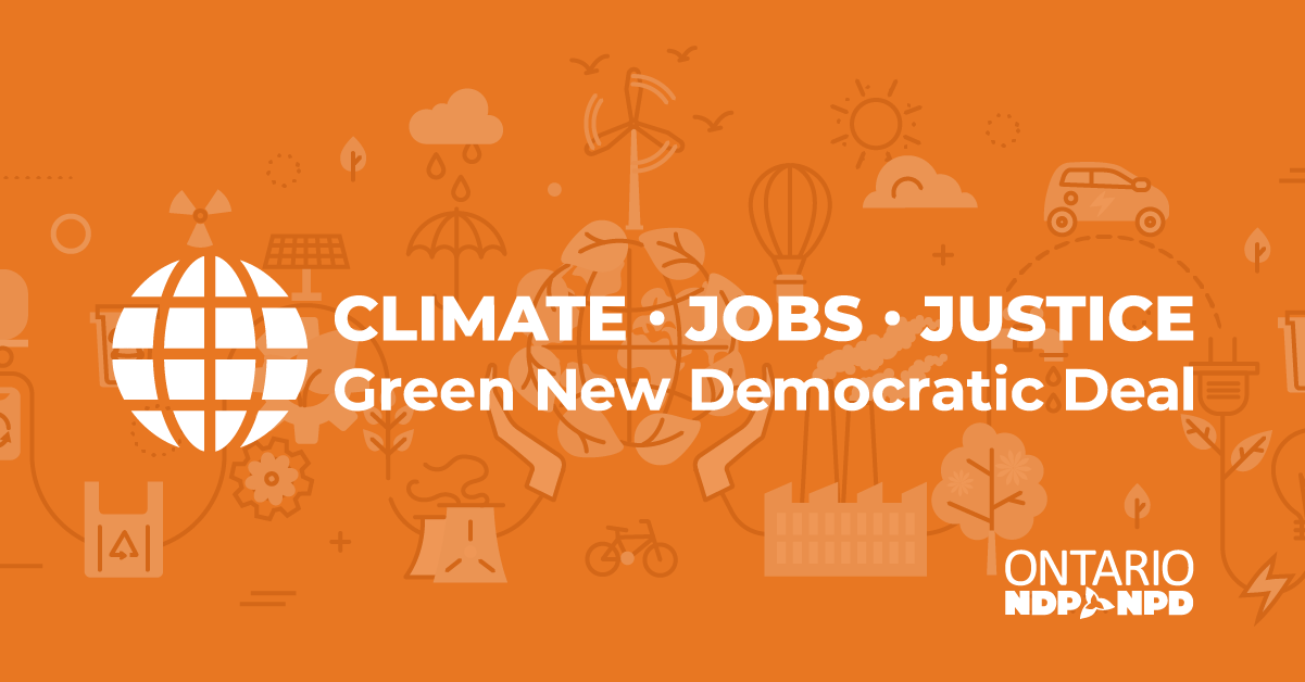 NDP releases Ontario’s boldest-ever climate plan « Ontario NDP