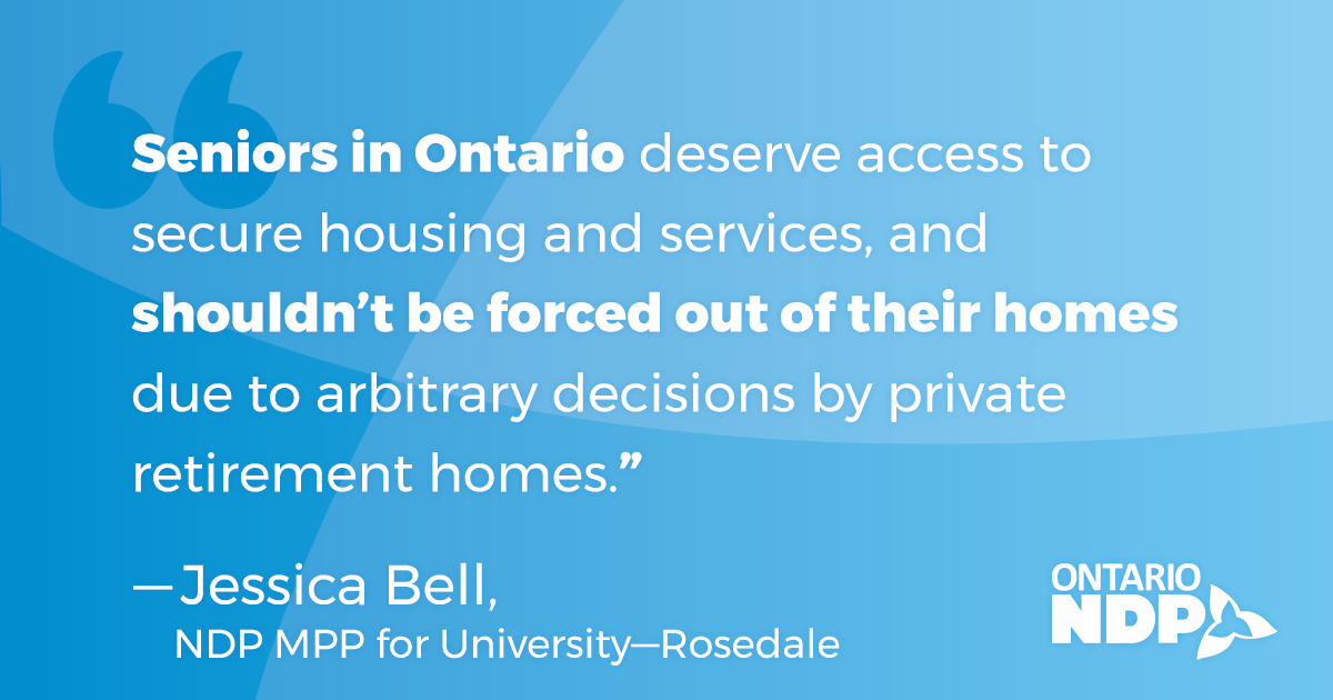 Mass eviction from retirement home prompts call for review « Ontario NDP