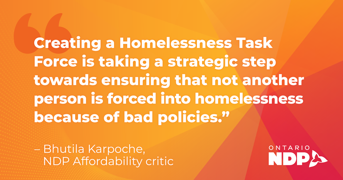 NDP announces Homelessness Task Force « Ontario NDP
