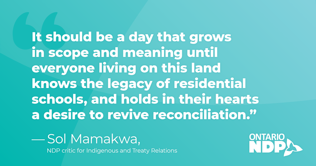 NDP statement on marking National Day for Truth and Reconciliation ...