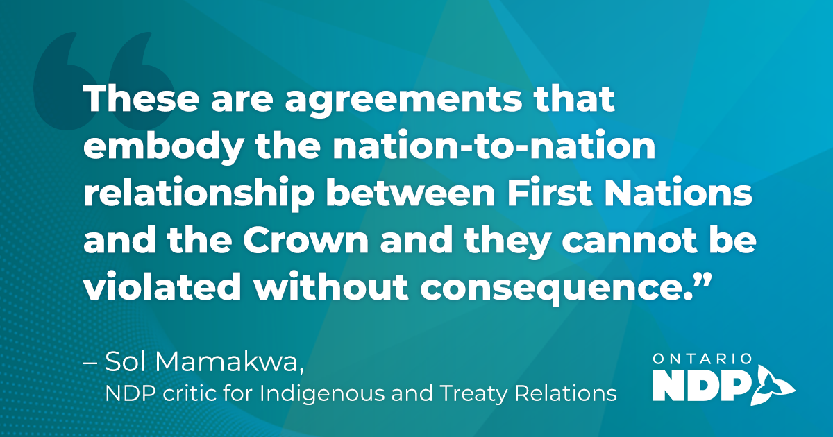 Mamakwa issues message of support to First Nations fighting for Treaty ...