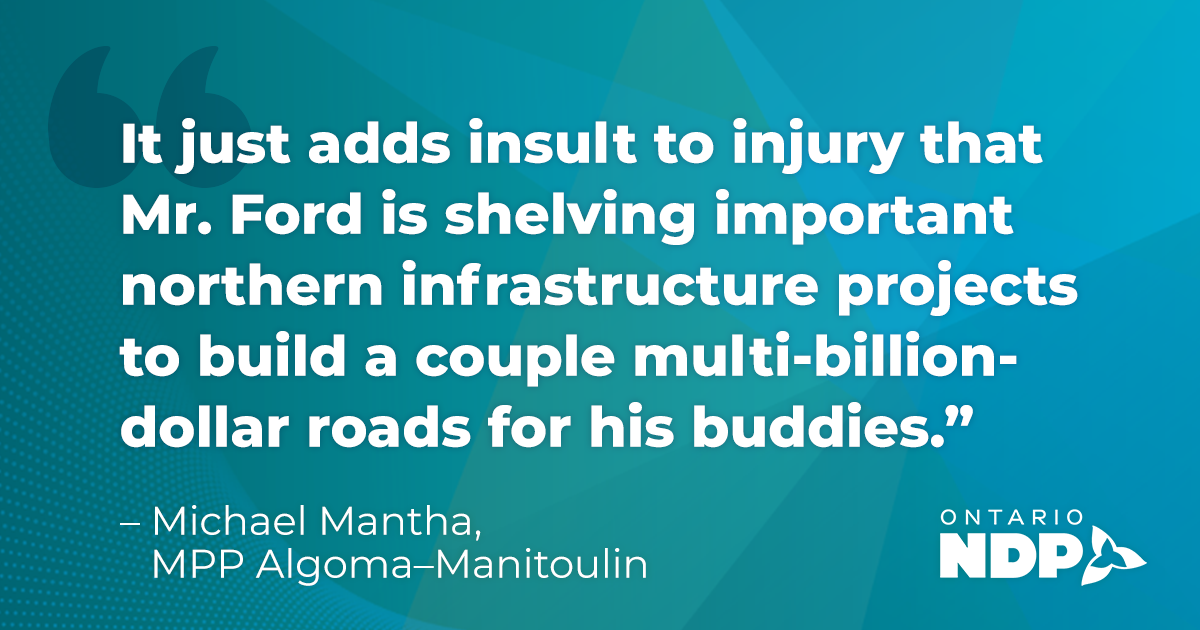 Doug Ford shortchanges the north, taking $158 million away from ...