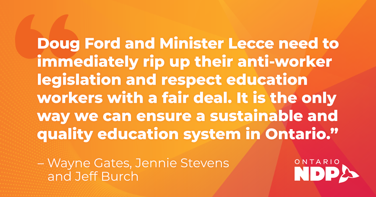 Niagara NDP MPPs stand with students, parents, and education workers ...