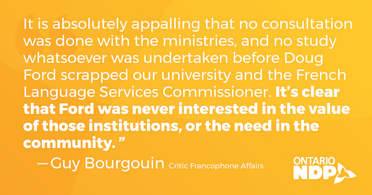 Ford failed to consult with ministries before cancelling Francophone ...