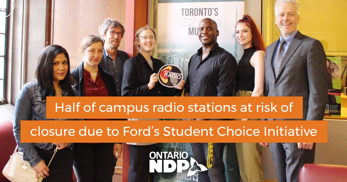 NDP: Half of campus radio stations at risk of closure due to Ford’s ...