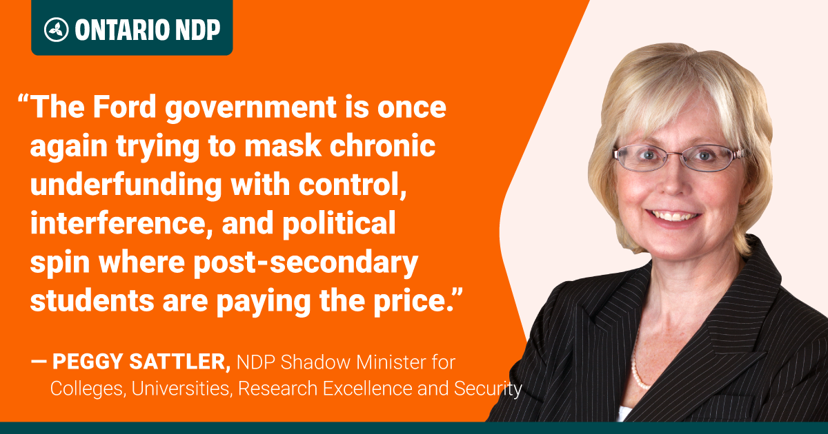 NDP Shadow Minister for Post Secondary calls out Ford’s Trump-like ...