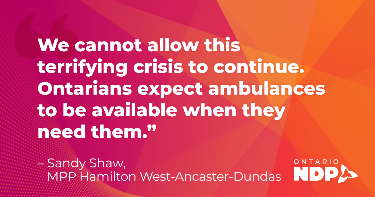 Shaw fights to ensure ambulance availability, end code zeros in Ontario ...