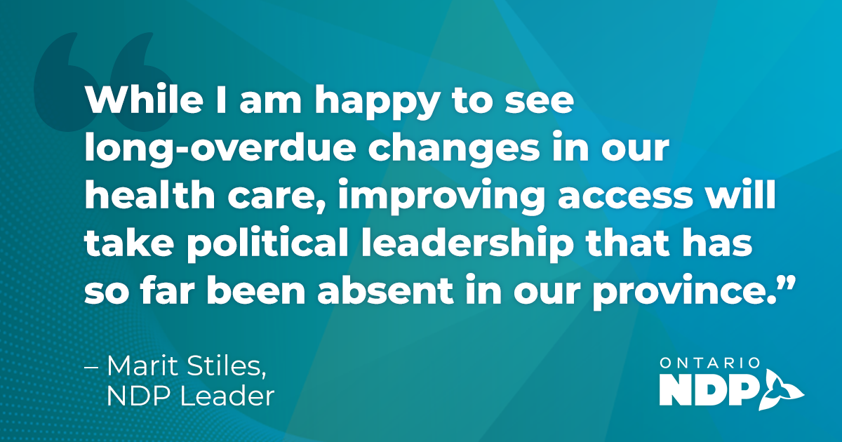Stiles’ NDP welcomes federal announcement to expand access to primary ...