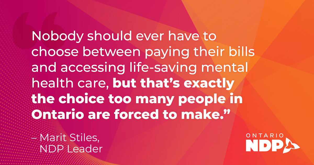 Stiles promises universal access to mental health care « Ontario NDP