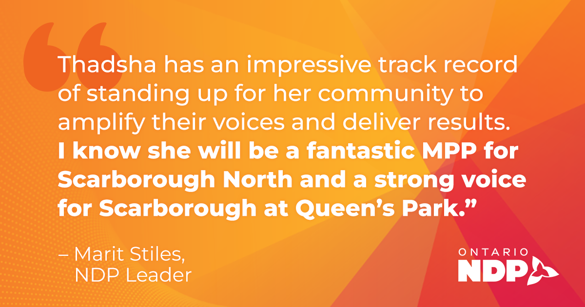 Local champion Thadsha Navaneethan nominated as the Ontario NDP ...