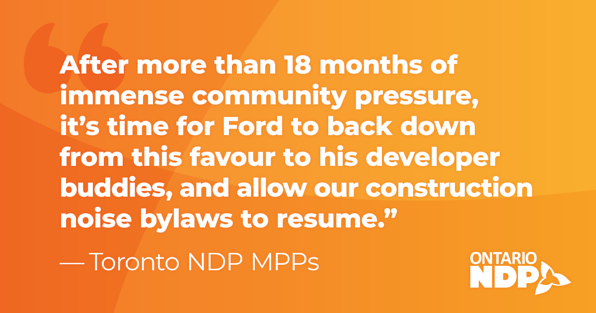 Toronto MPPs urge Ford to restore municipal authority on construction ...