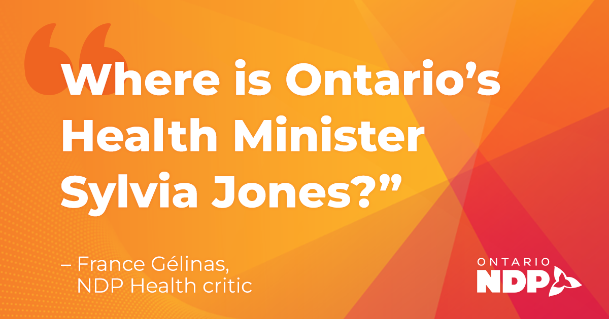 Where is Sylvia Jones? « Ontario NDP